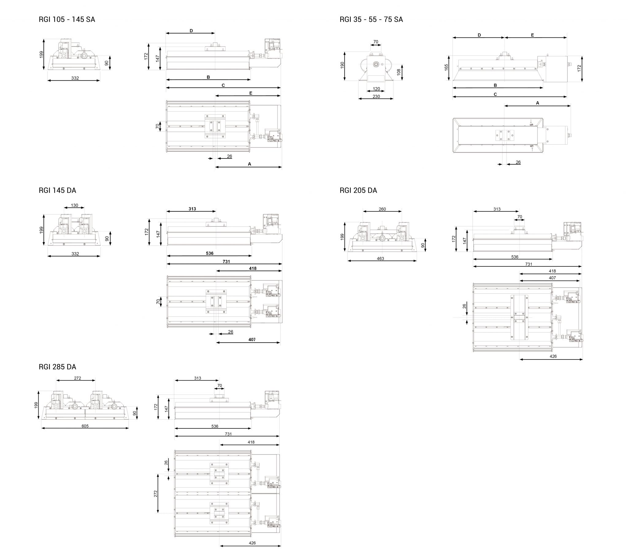 Radiant gaz lumineux - RG / RGI / RGB / RGIB - Chauffage industriel